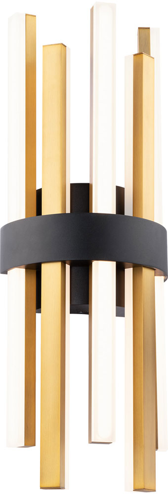 Modern Forms WS-87920-BK-AB Harmonix Contemporary Black Aged Brass LED Wall Lighting Fixture ...