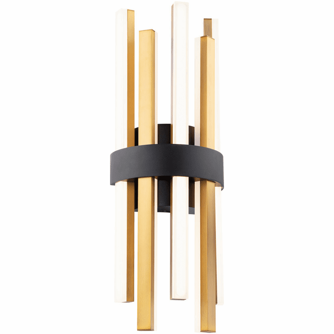 Modern Forms WS-87920-BK-AB Harmonix Contemporary Black Aged Brass LED Wall Lighting Fixture ...