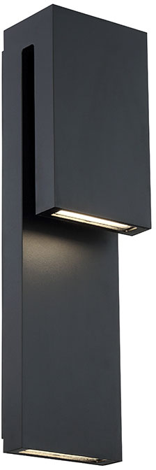 Modern Forms WS-W13718-BK Double Down Contemporary Black LED Outdoor Wall Lighting Fixture - MFO ...