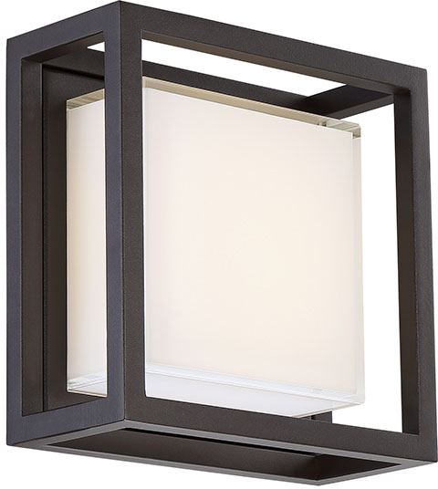 Modern Forms WS-W73608-BZ Framed Modern Bronze LED Outdoor Sconce Lighting - MFO-WS-W73608-BZ