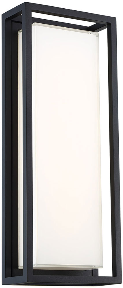 Modern Forms WS-W73620-BK Framed Contemporary Black LED Outdoor Wall Lamp - MFO-WS-W73620-BK