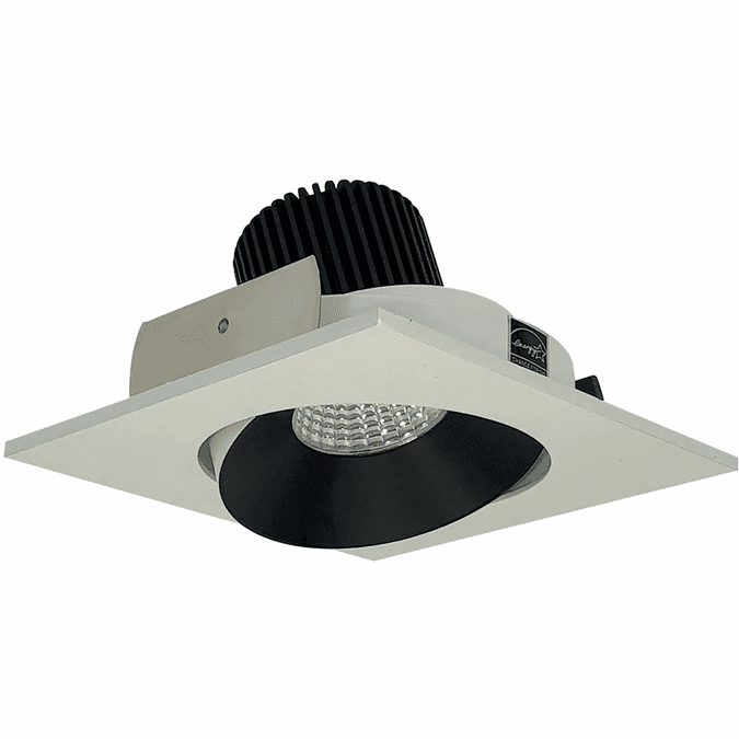 Nora NIO-4SCXBW Iolite Contemporary Black Reflector / White Flange LED ...