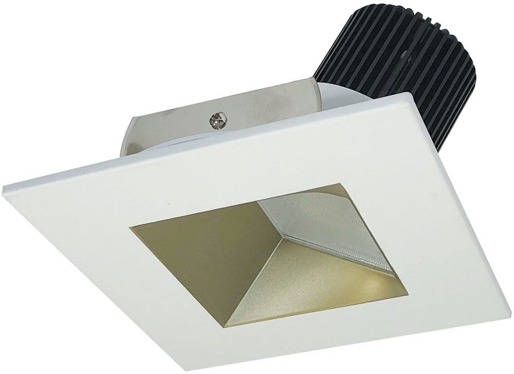 Nora NIO-4SWXCHMPW Iolite Modern Champagne Haze Reflector / Matte Powder White Flange LED 4 ...