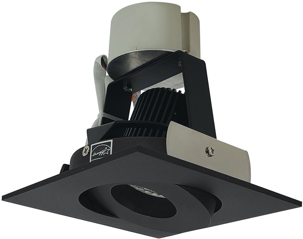 Nora NIR-4SGBB Iolite Modern Black LED 4" Square Gimbal Retrofit ...