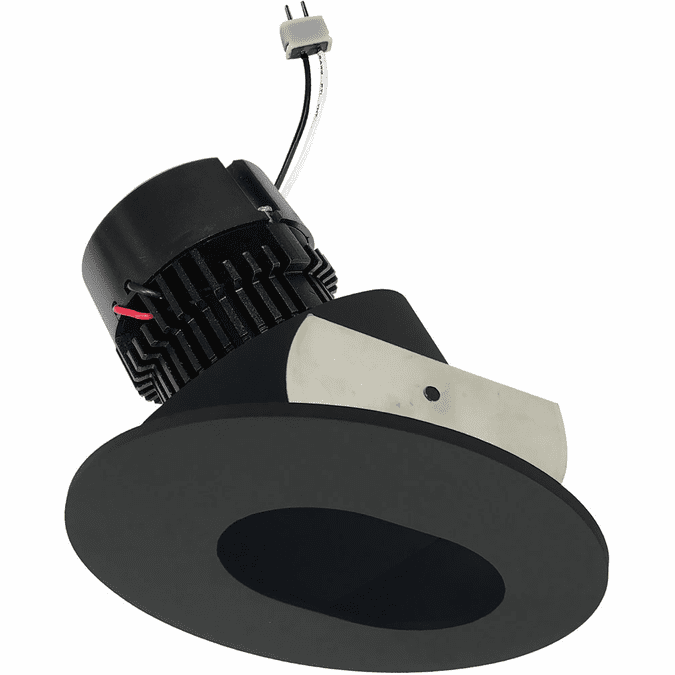 Nora NPRLV-4RSLBB 4 Inch Pearl Contemporary Black LED Round Adjustable ...