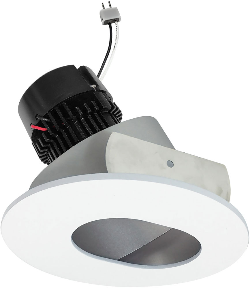 Nora NPRLV-4RSLHZMPW 4 Inch Pearl Modern Haze / Matte Powder White LED ...