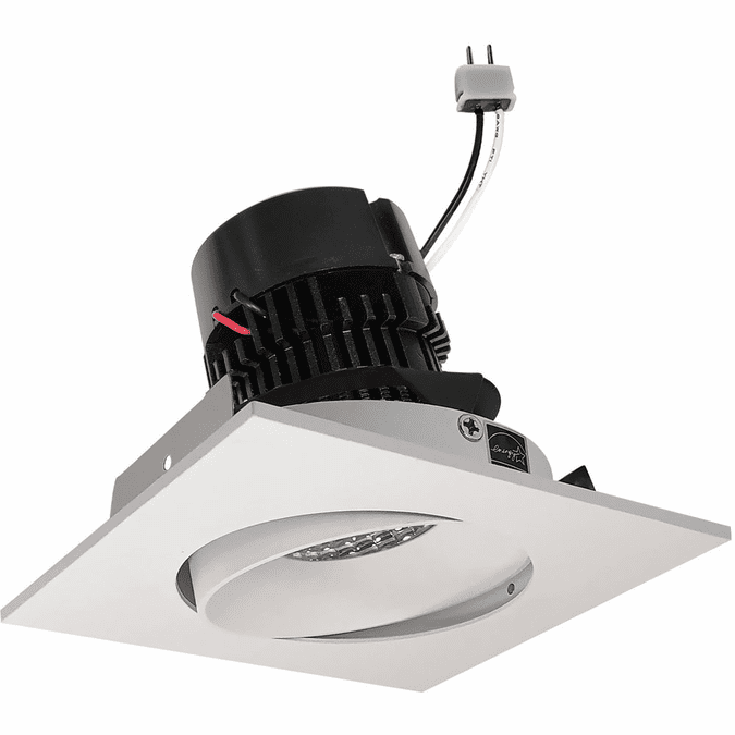 Nora NPRLV-4SCWW 4 Inch Pearl Modern White LED Square Adjustable Cone ...