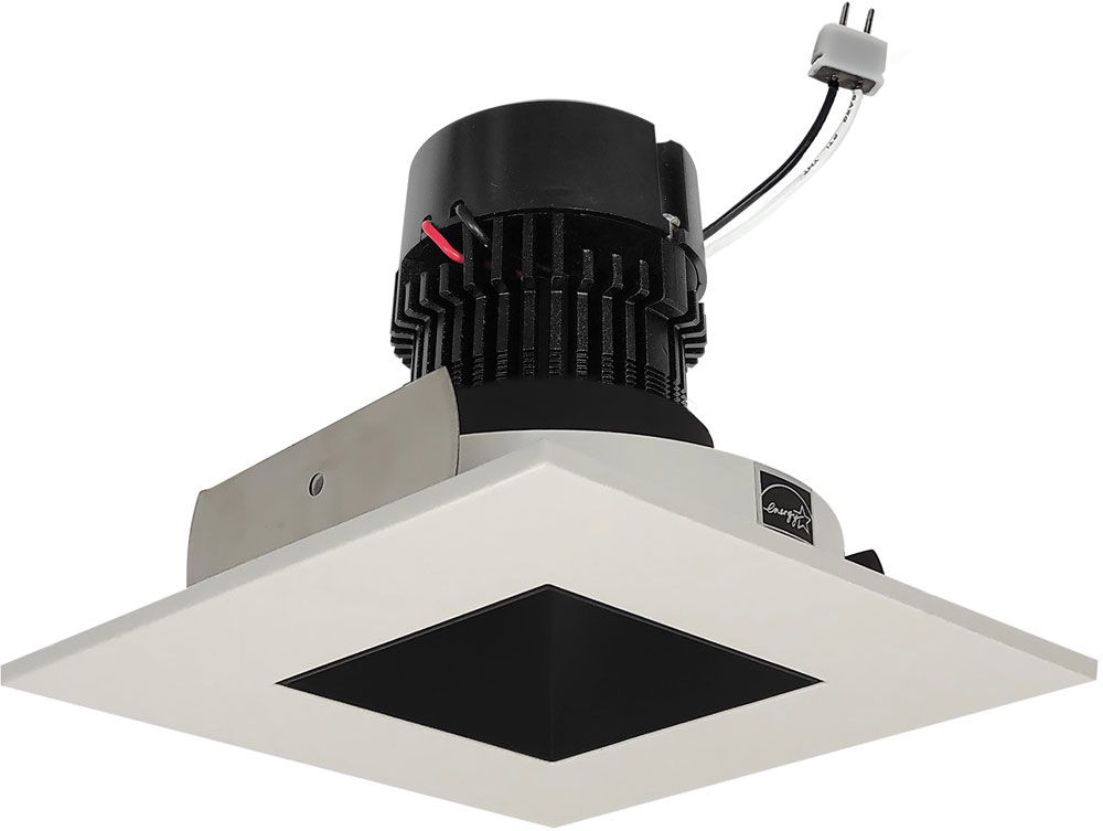 Nora NPRLV-4SNDSQBW 4 Inch Pearl Contemporary Black / White LED Square ...