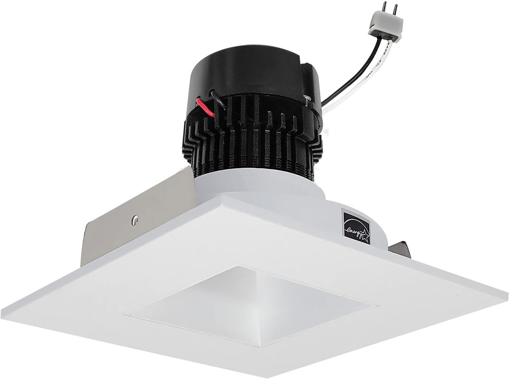 Nora NPRLV-4SNDSQMPW 4 Inch Pearl Modern Matte Powder White LED Square ...