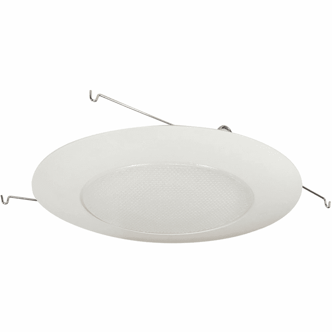 Nora NT-22 Modern White 6 Inch Albalite Shower Lens w/ Metal Recessed ...