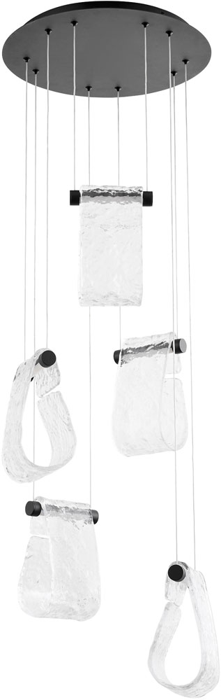 Oxygen 3-6102-15 Veer Modern Black LED Multi Drop Ceiling Light Fixture ...