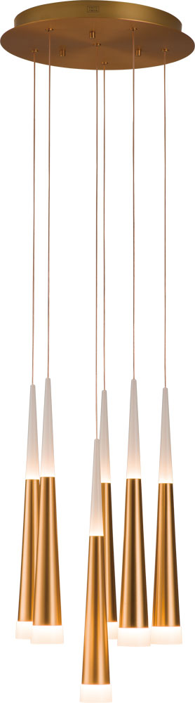 PageOne PP120103-BG Meteor Modern Brushed Gold LED Multi Hanging Light ...