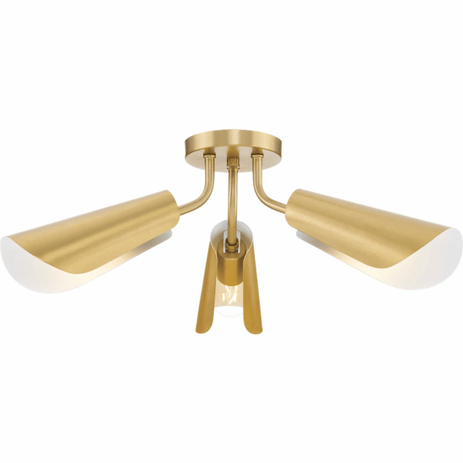 Progress Lighting P350272-191 Cornett Modern Brushed Gold Flush Ceiling ...