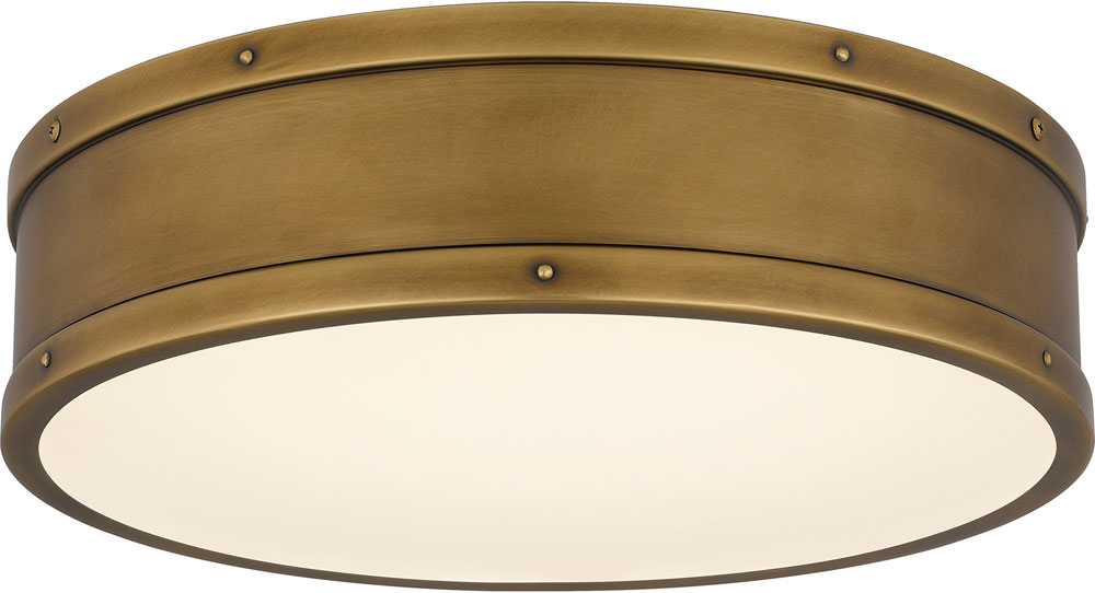 Quoizel QFL5224WS Contemporary Weathered Brass LED Ceiling Light ...