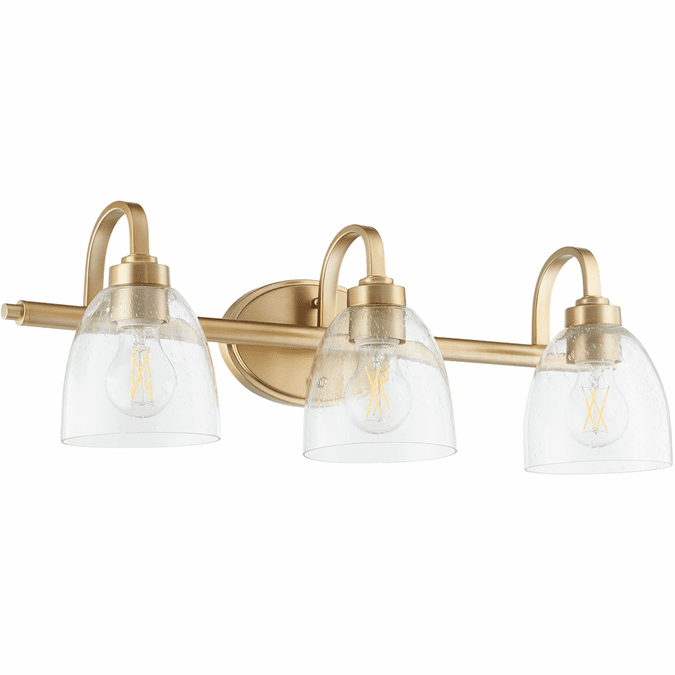 Quorum 5060-3-280 Reyes Aged Brass 3-Light Bathroom Lighting Fixture ...