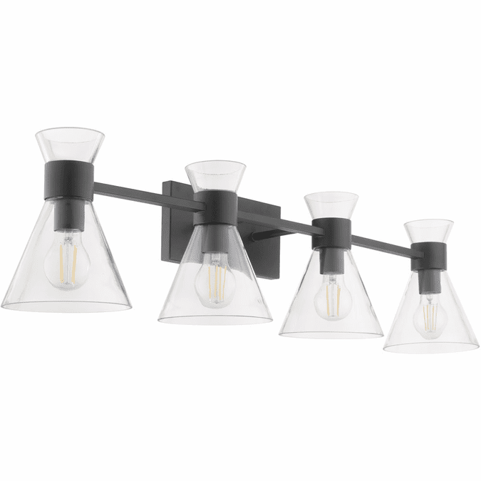 Quorum 5119-4-259 Beldar Contemporary Matte Black w/ Clear Glass 4 ...