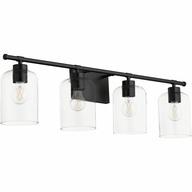 Quorum 5374-4-59 Tribute Contemporary Matte Black 4-Light Vanity Light ...