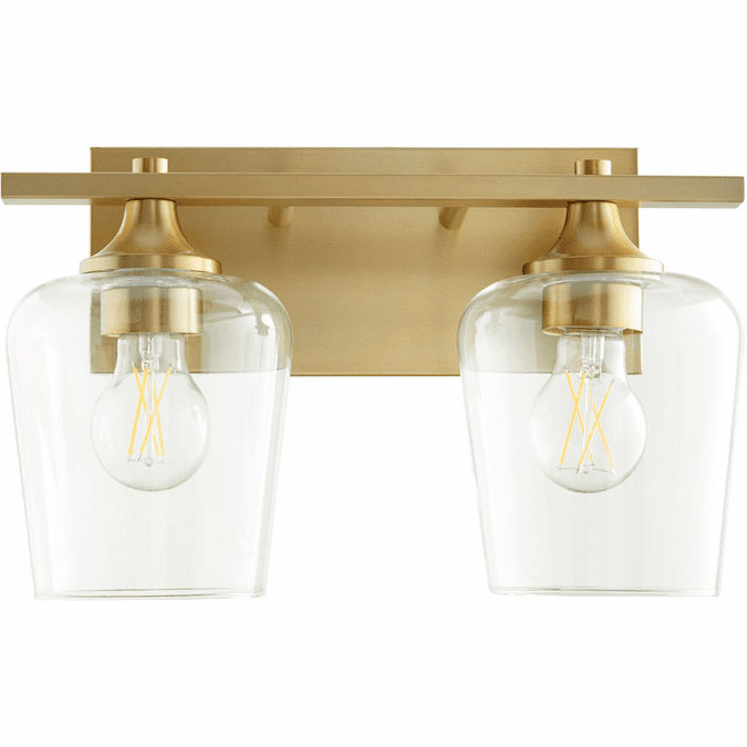 Quorum 558-2-80 Veno Contemporary Aged Brass 2-Light Vanity Lighting ...