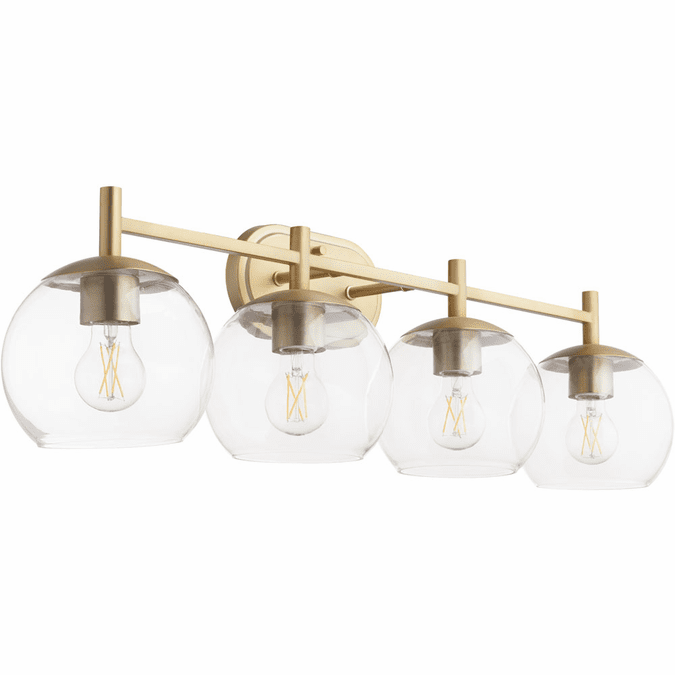 Quorum 578-4-80 Lyon Contemporary Aged Brass 4-Light Bath Lighting ...