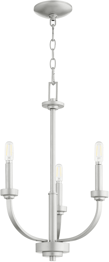 Quorum 6160-3-64 Reyes Classic Nickel Mini Chandelier Light - QRM-6160-3-64