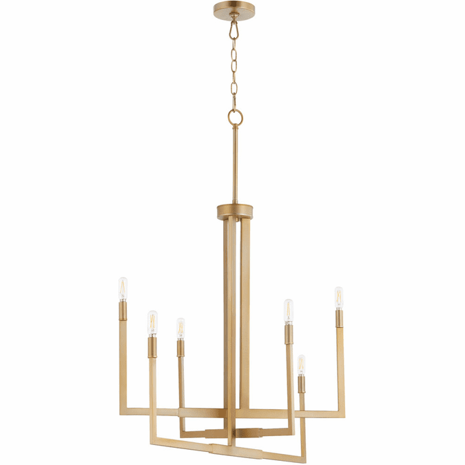 Quorum 6377-6-80 Bolero Contemporary Aged Brass Chandelier Lamp - QRM ...