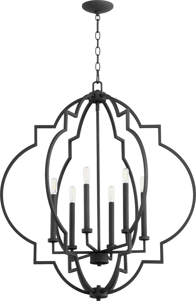 Quorum 6842-6-69 Dublin Modern Noir Foyer Lighting Fixture - QRM-6842-6-69