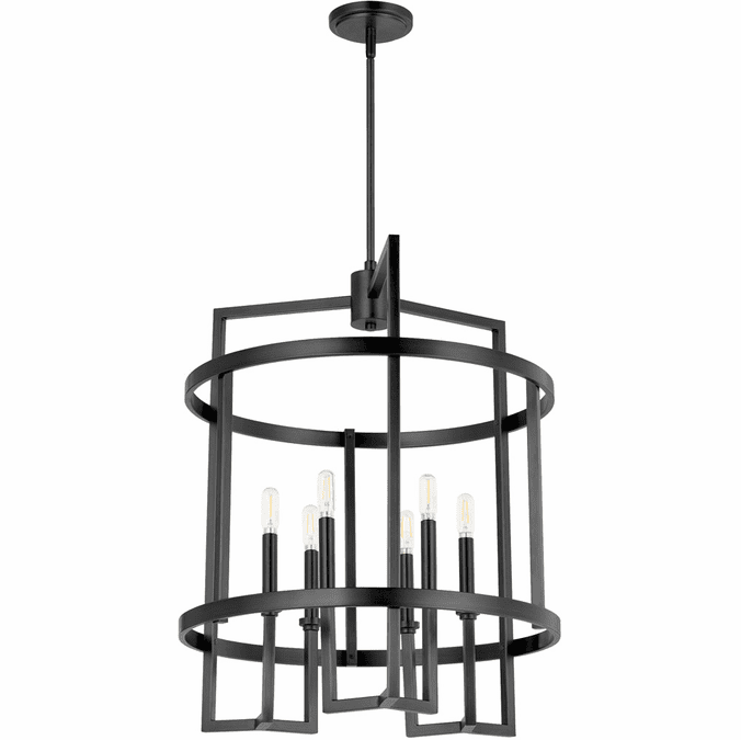 Quorum 8174-6-59 Merrick Contemporary Matte Black Foyer Light Fixture ...