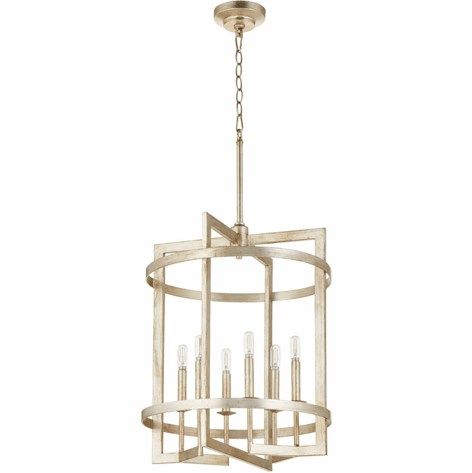 Quorum 874-6-60 Merrick Aged Silver Leaf Foyer Lighting - QRM-874-6-60