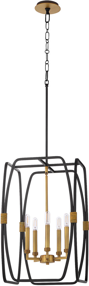 Quorum 880-5-5947 Bishop Contemporary Matte Black / Brushed Brass Foyer ...