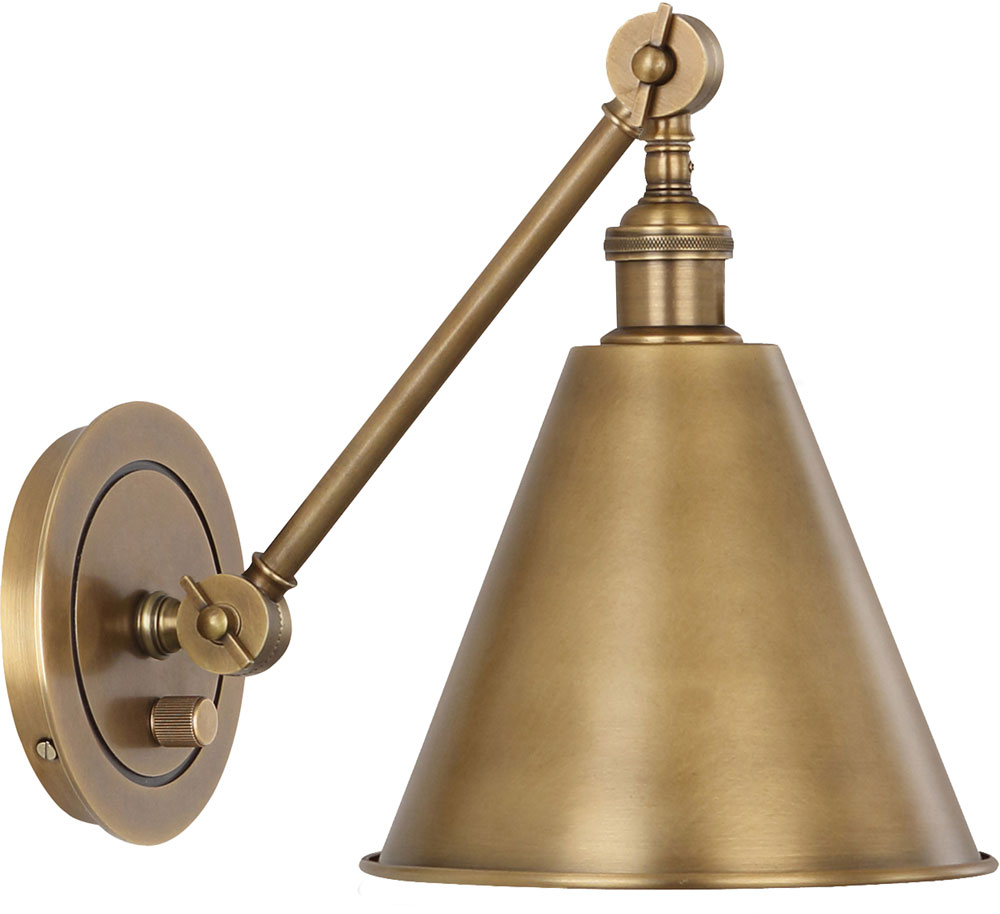 Robert Abbey 2417 Alloy Vintage Warm Brass Swing Arm Wall Lamp - RAB-2417