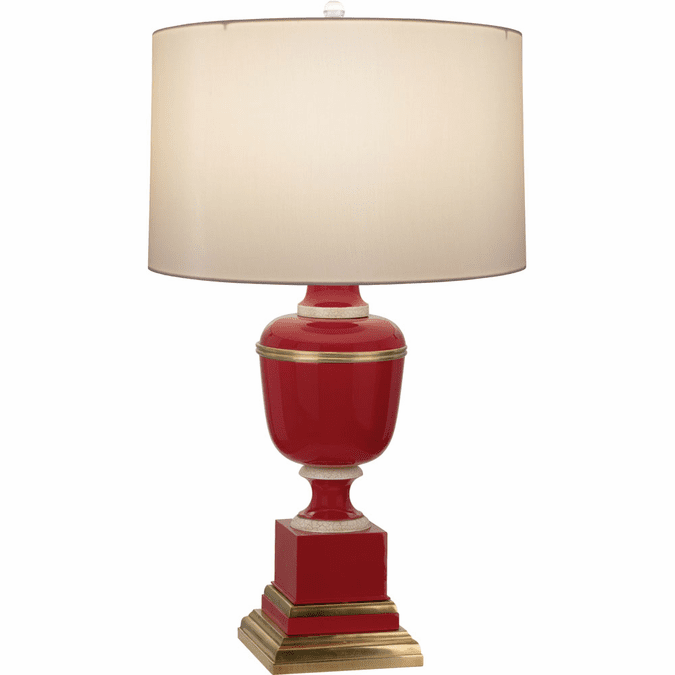 Robert Abbey 2501X Annika Red Lacquered Paint with Natural Brass and ...