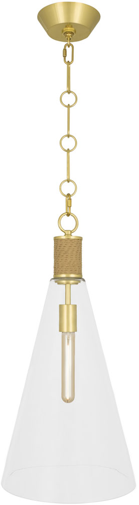 Robert Abbey 479 Hatteras Contemporary Natural Rope with Modern Brass Mini Drop Ceiling Light ...