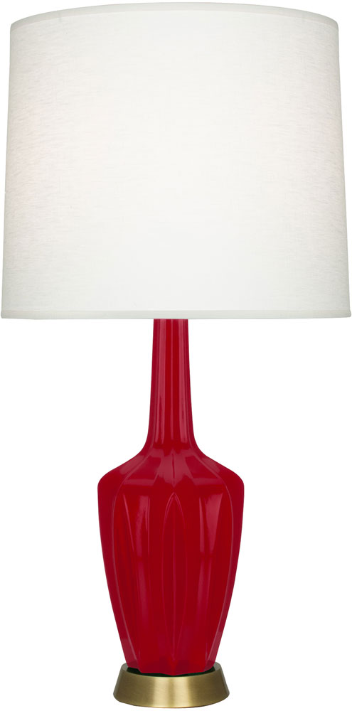 Robert Abbey RR36 Emma Modern Ruby Red Glazed Ceramic with Warm Brass ...