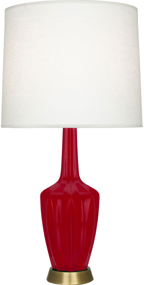 Robert Abbey RR38 Emma Contemporary Ruby Red Glazed Ceramic with Warm ...