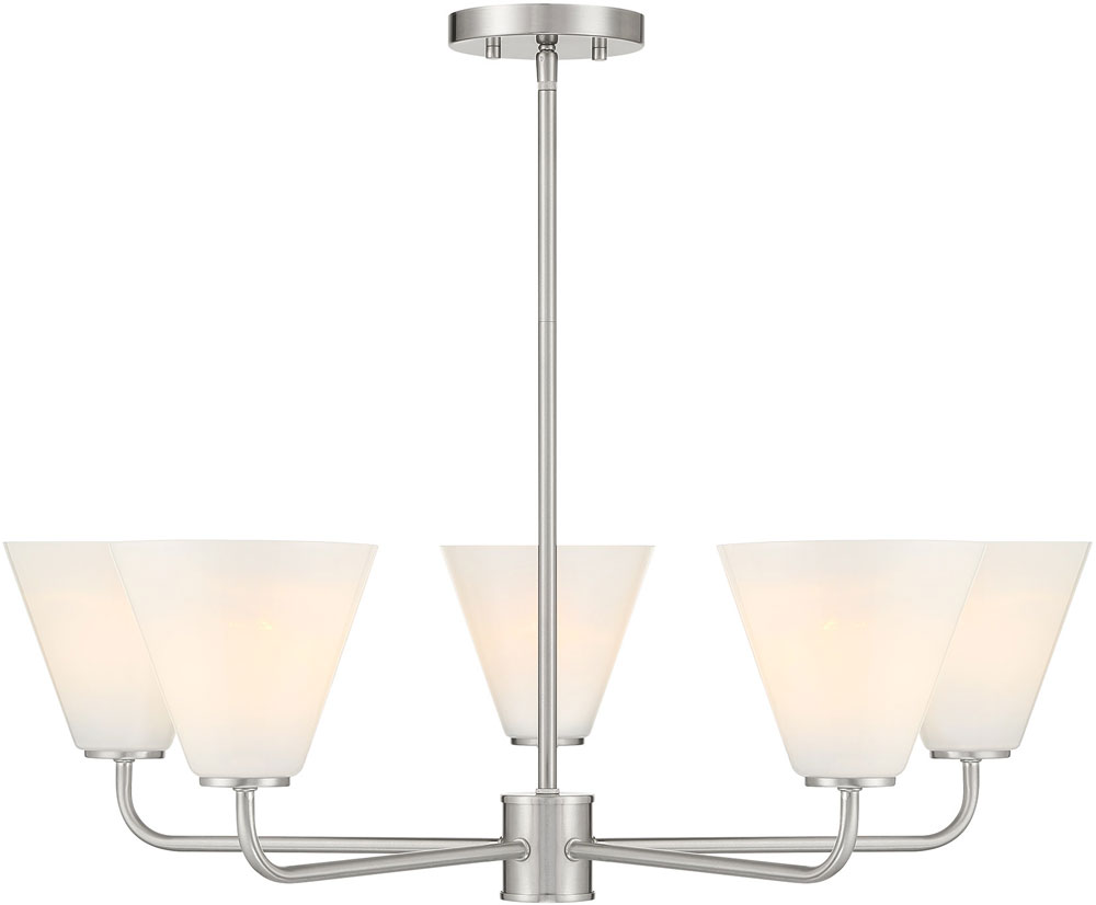 Savoy House 1-4015-5-SN Blair Modern Satin Nickel Chandelier Light ...