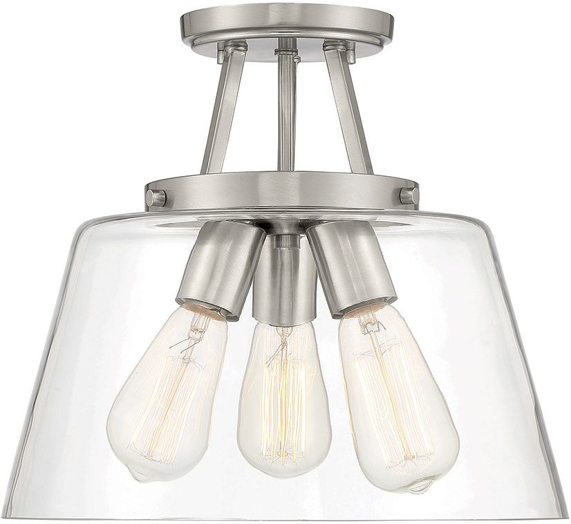 Savoy House 6-1024-3-SN Calhoun Contemporary Satin Nickel Ceiling Light ...