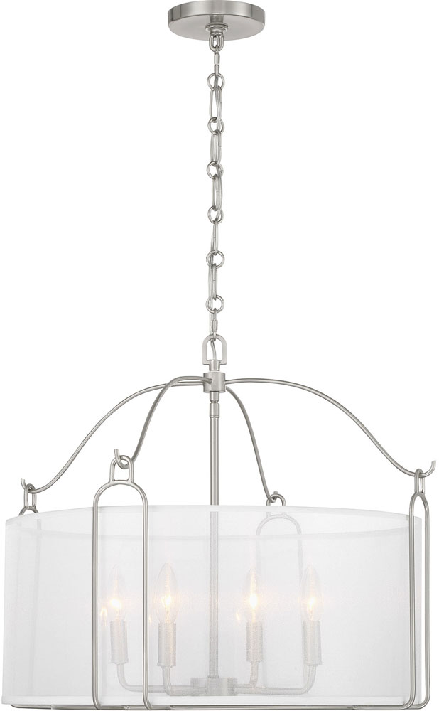 Savoy House 7-1693-4-SN Ashlay Modern Satin Nickel Drum Pendant Light ...