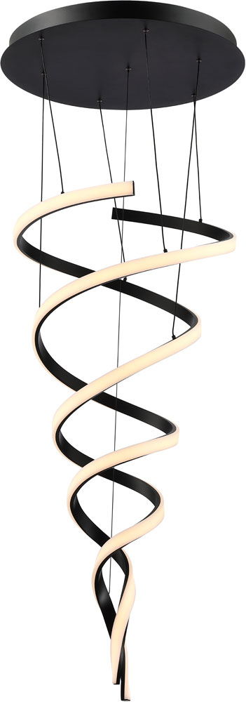 SDQ Lighting PD35001SB Contemporary Sand Black LED Pendant Lighting ...