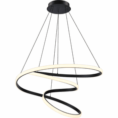 SDQ Lighting PD35001BG Contemporary Brushed Gold LED Pendant Lighting ...