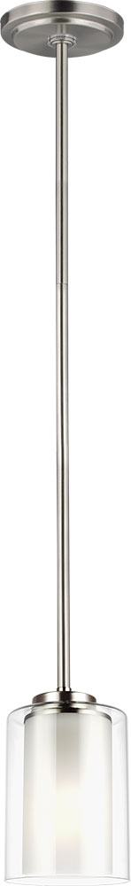 Generation Lighting 6137301-962 Elmwood Park Modern Brushed Nickel Mini Drop Ceiling Lighting ...