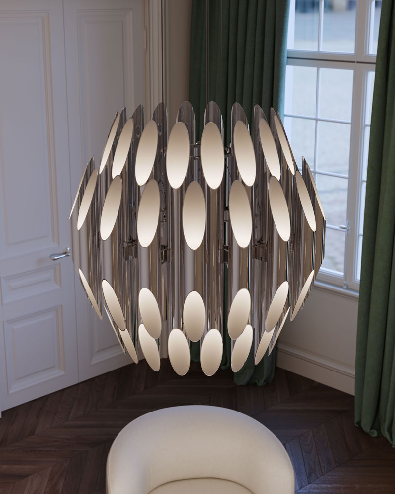 Sonneman 2047.01 Chimes Contemporary Polished Chrome LED Drop Ceiling ...