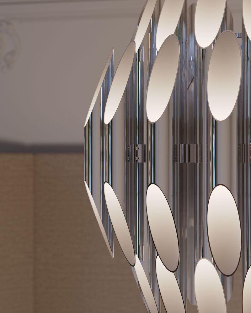 Sonneman 2047.01 Chimes Contemporary Polished Chrome LED Drop Ceiling ...