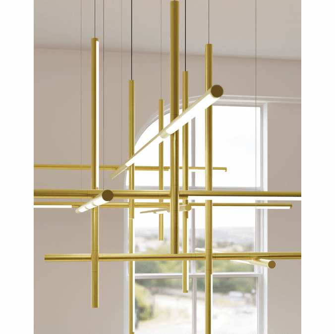 Sonneman 2099.14 Labyrinth Contemporary Brass Finish LED Chandelier ...