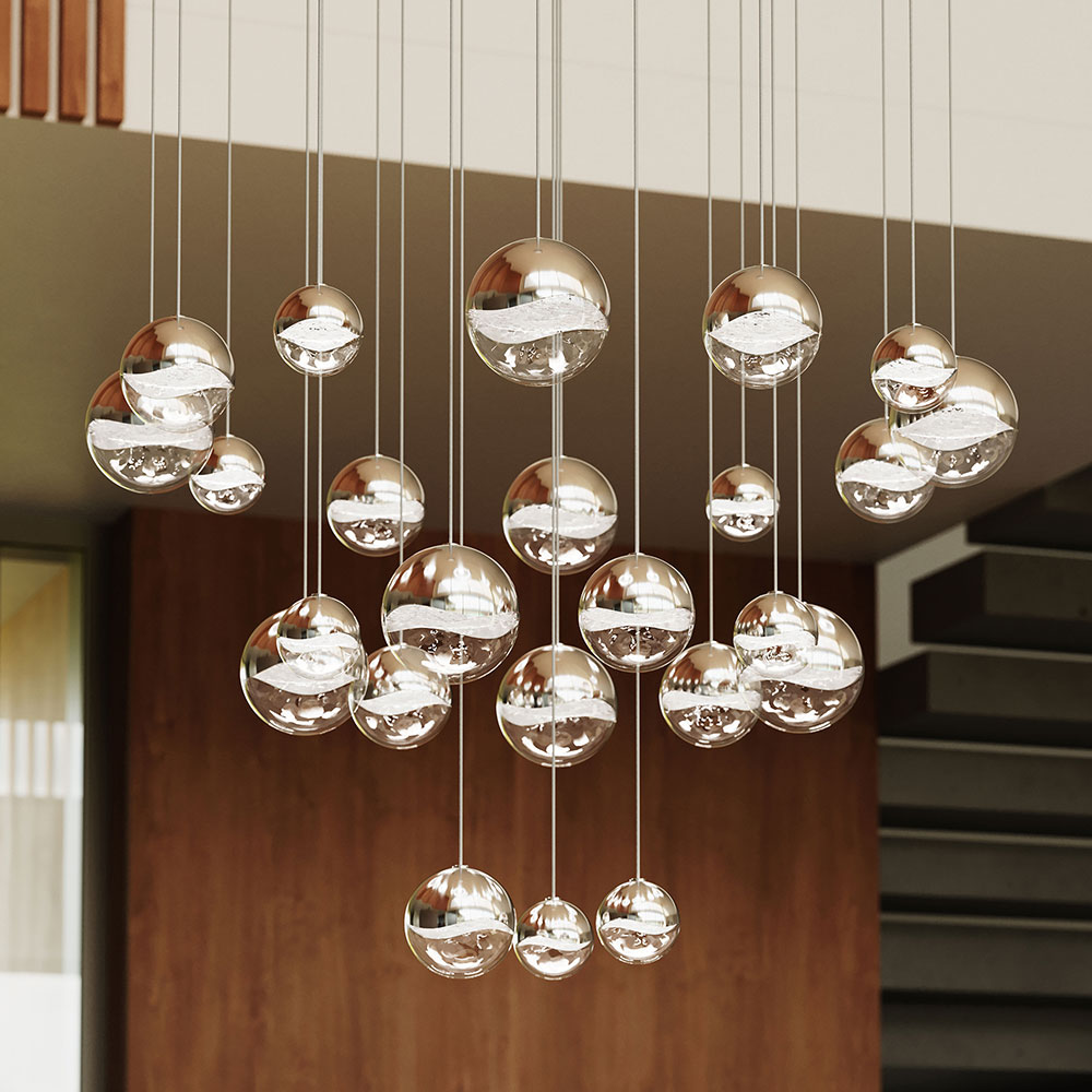 Sonneman 2917.14-SML Grapes Contemporary Brass LED Small Multi Pendant ...