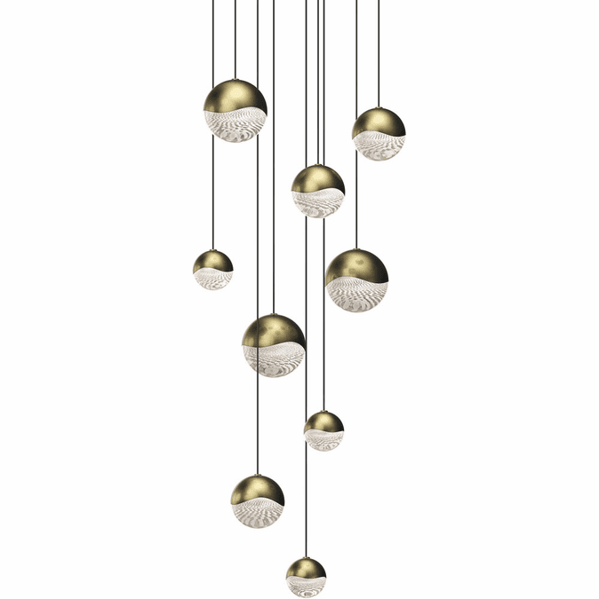 Sonneman 2916.14-AST Grapes Contemporary Brass LED Assorted Multi Drop ...