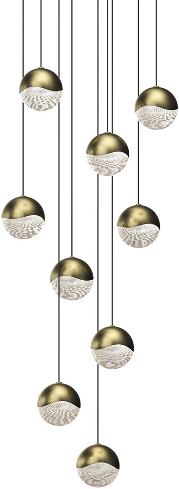 Sonneman 2916.14-MED Grapes Modern Brass LED Medium Multi Hanging ...