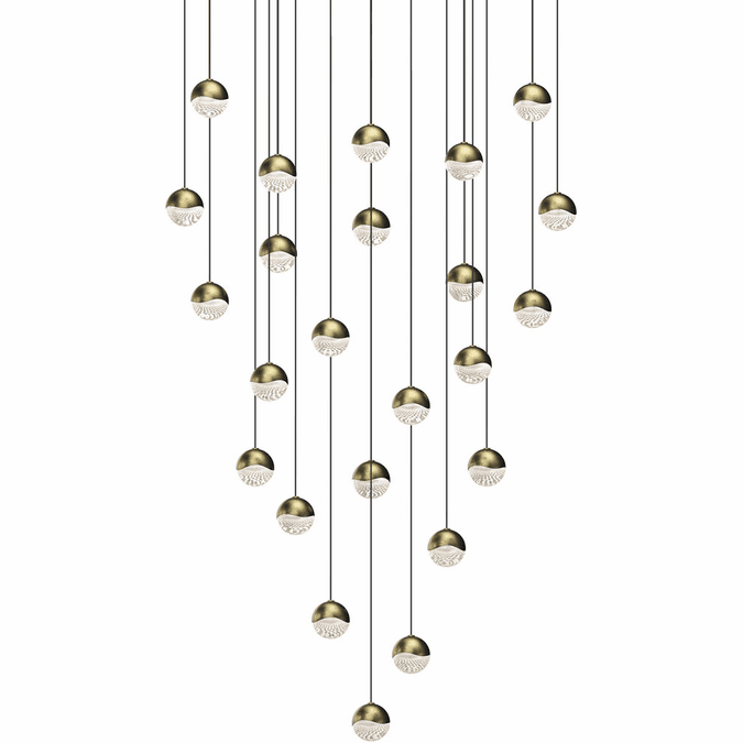 Sonneman 2918.14-SML Grapes Modern Brass LED Small Multi Ceiling Light ...