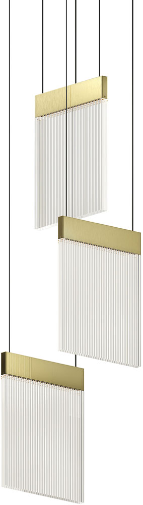 Sonneman 3092.14 V Panels Contemporary Brass Finish LED Multi Drop ...