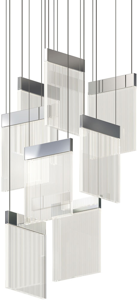 Sonneman 3094.01 V Panels Modern Polished Chrome LED Multi Pendant ...