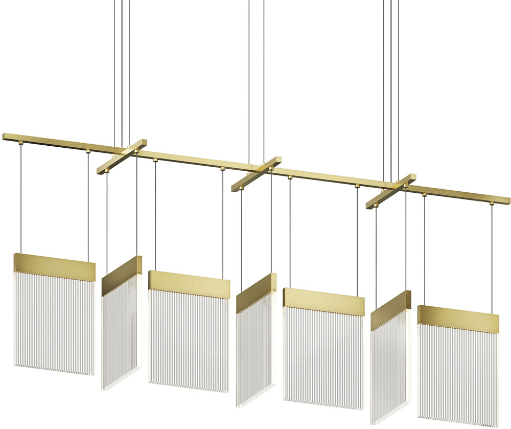 Sonneman 3096.14 V Panels Contemporary Brass Finish LED Multi Hanging ...